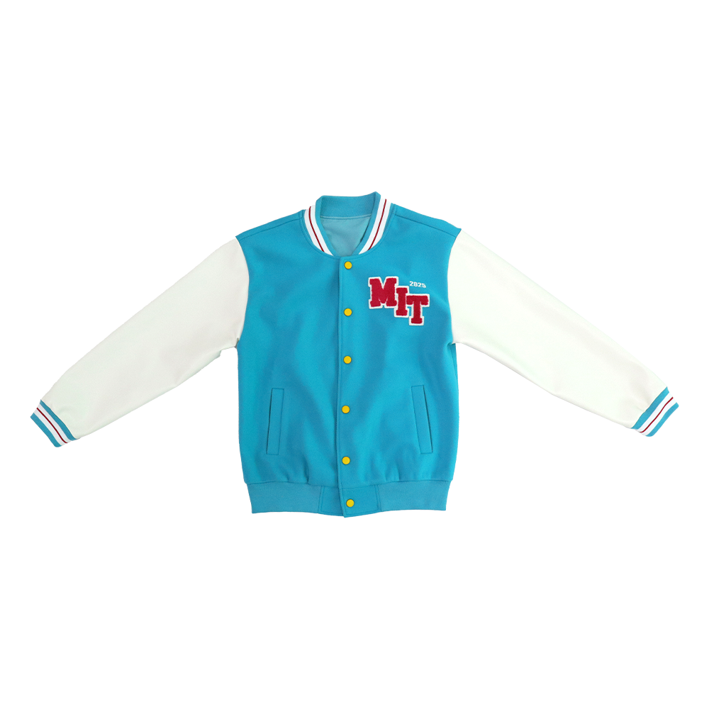 MIT-8005-U - UNISEX VARSITY JACKET WITH CONTRAST SLEEVES AND BUTTONS ...